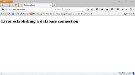 Mengatasi error establishing a database connection