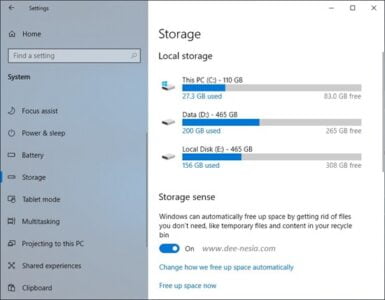 Cara Mematikan Storage Sense Windows 10